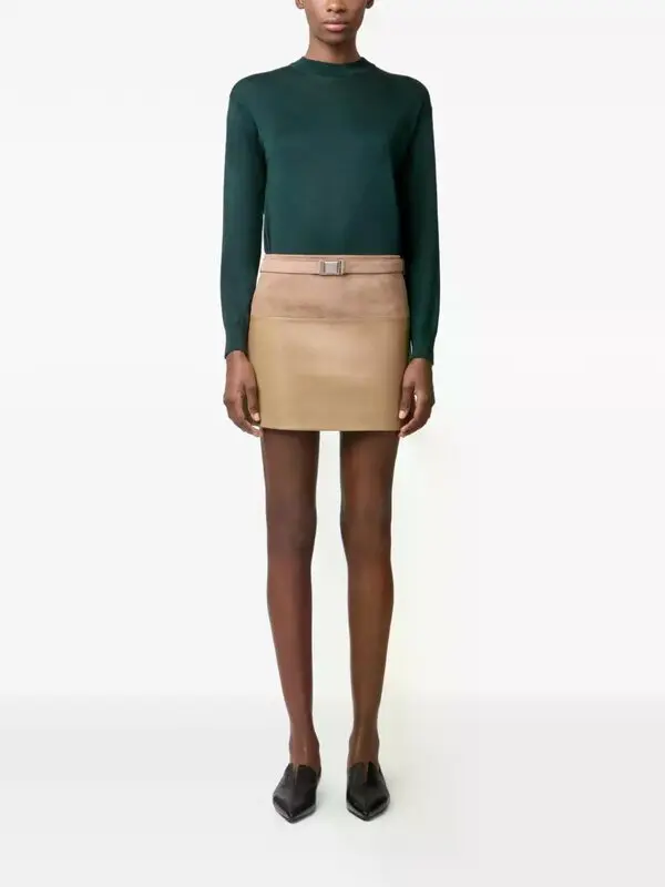 TOD'S Belted Leather Mini Skirt