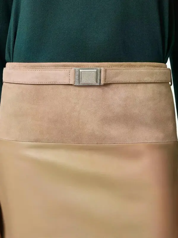 TOD'S Belted Leather Mini Skirt