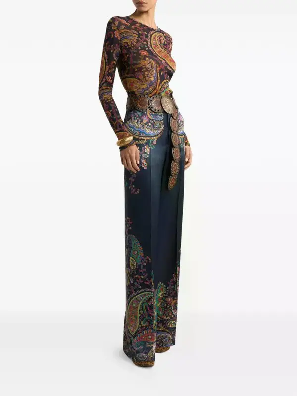 Etro Wide-leg Printed Trousers - Blue