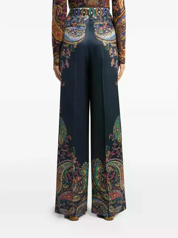 Etro Wide-leg Printed Trousers - Blue