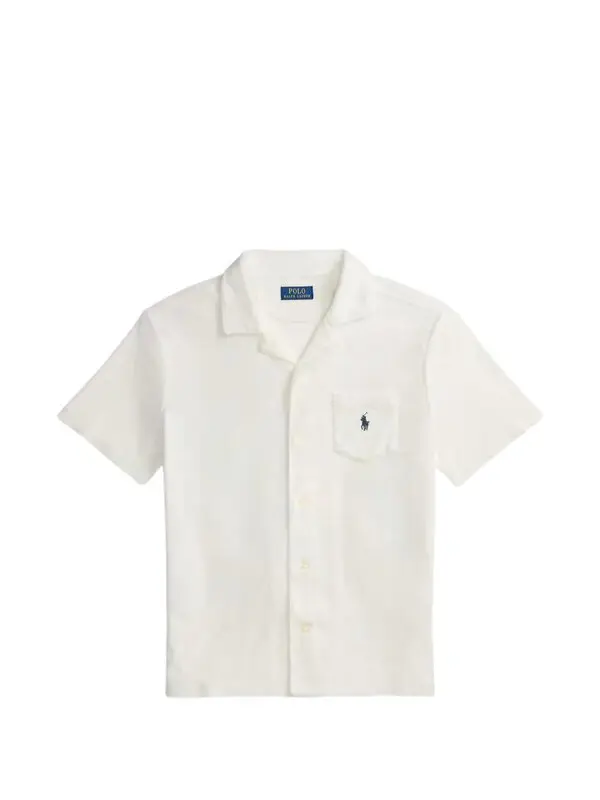 Polo Ralph Lauren Custom Slim Fit Terry Camp Shirt - White