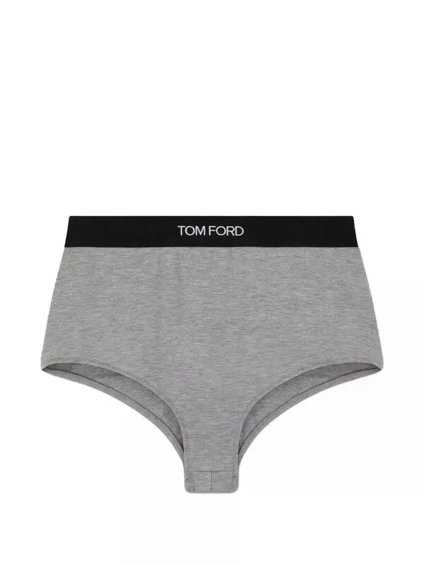 TOM FORD Logo-waistband Briefs - Grey
