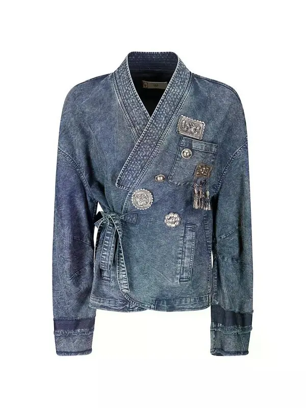 HUI HUI Charm-embellished Denim Jacket