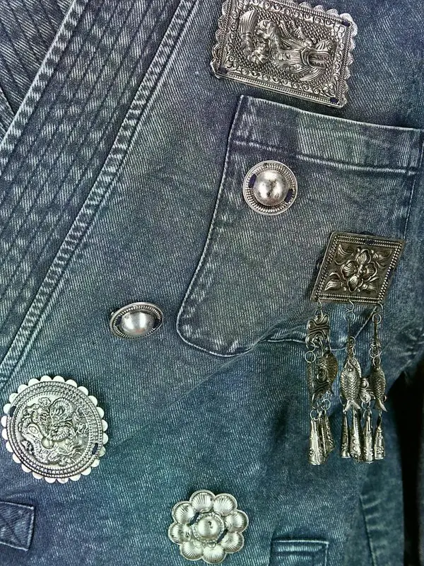HUI HUI Charm-embellished Denim Jacket
