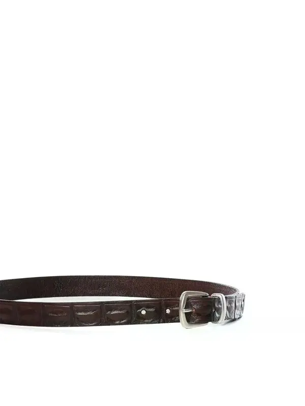 Eleventy Crocodile-effect Buckle Belt