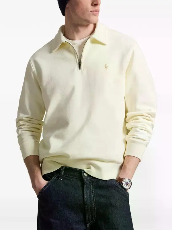 Polo Ralph Lauren Quarter-zip Logo-embroidered Polo Shirt - White