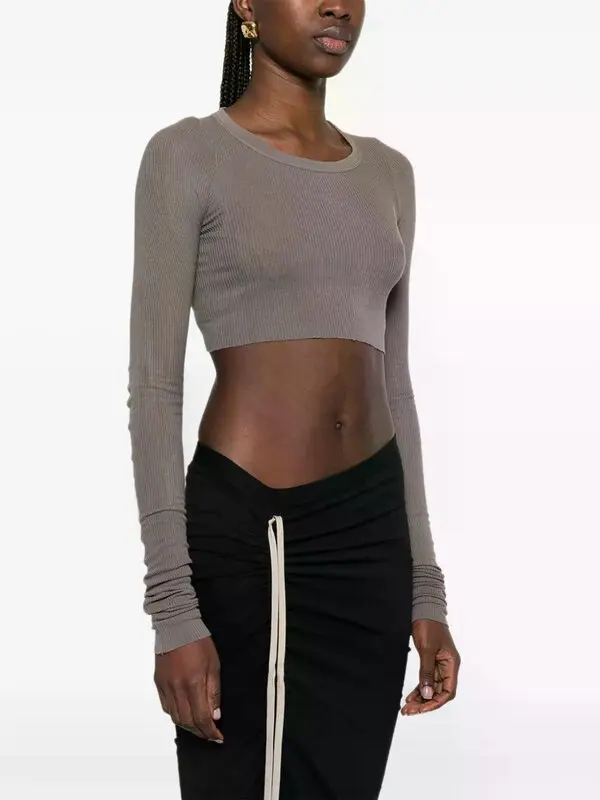 Rick Owens Cropped Long-sleeved T-shirt
