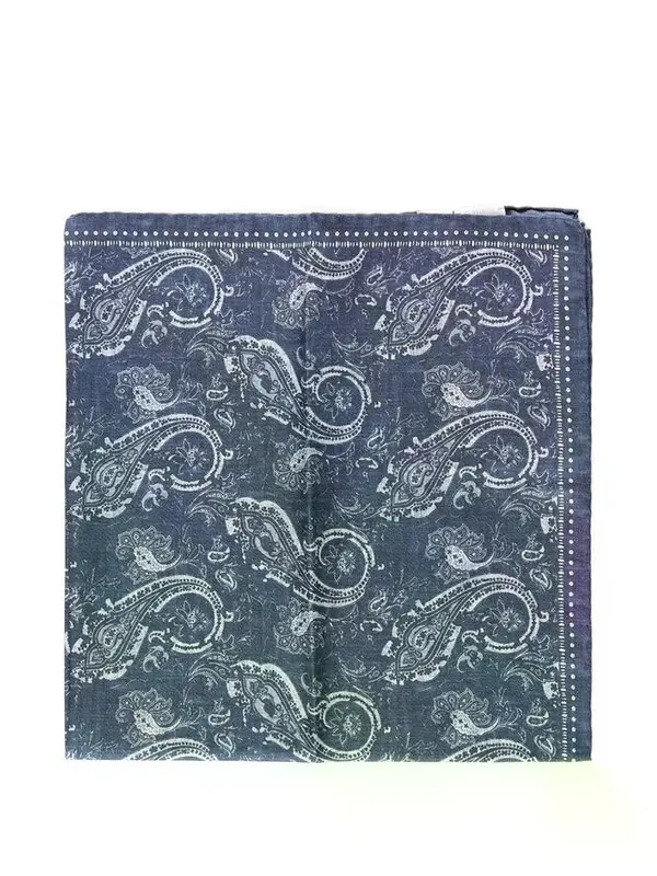 Eleventy Paisley-print Silk Scarf - Blue