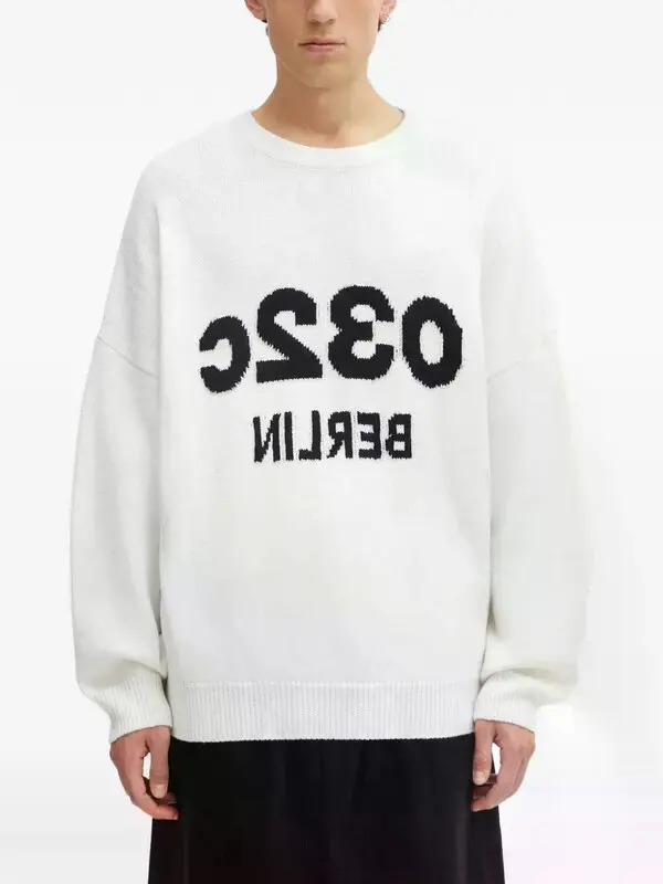 032C Graphic-print Crew-neck Sweater