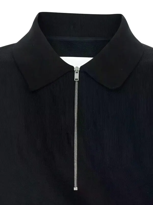 JIL SANDER Zip Polo Shirt - Black