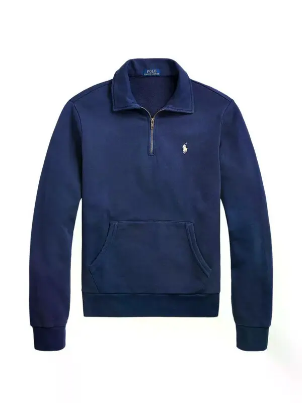 Polo Ralph Lauren Zip-front Collared Sweatshirt - Blue