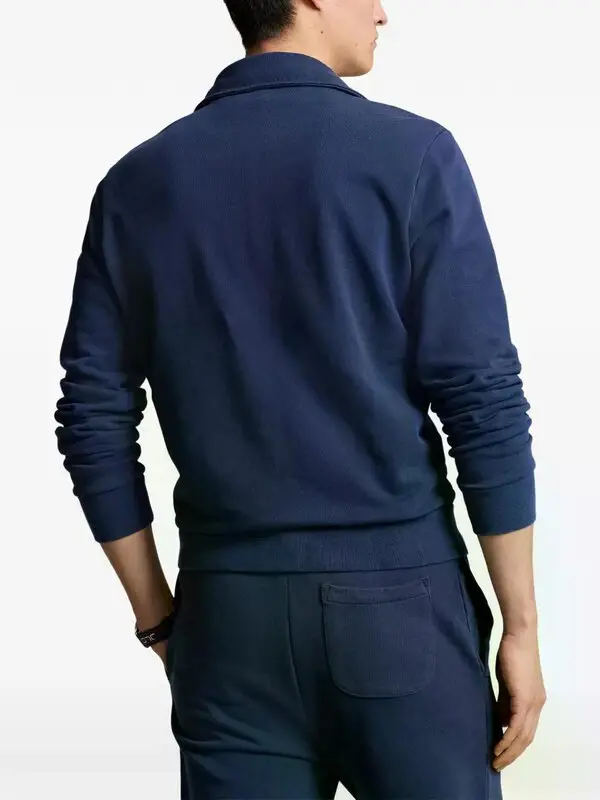 Polo Ralph Lauren Zip-front Collared Sweatshirt - Blue