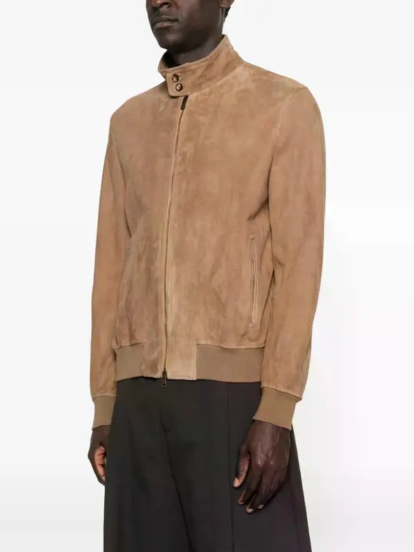 Boglioli Suede Zip-up Bomber Jacket