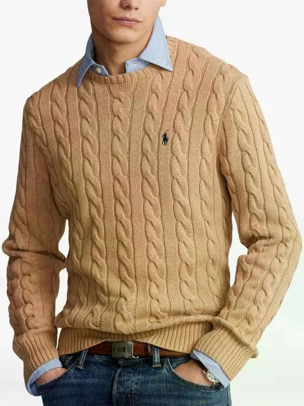 Polo Ralph Lauren Cable-knit Logo-embroidered Sweater