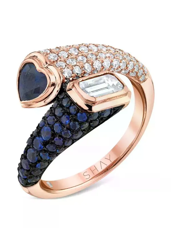 Shay Sapphire And Diamond Heart Ring - Pink