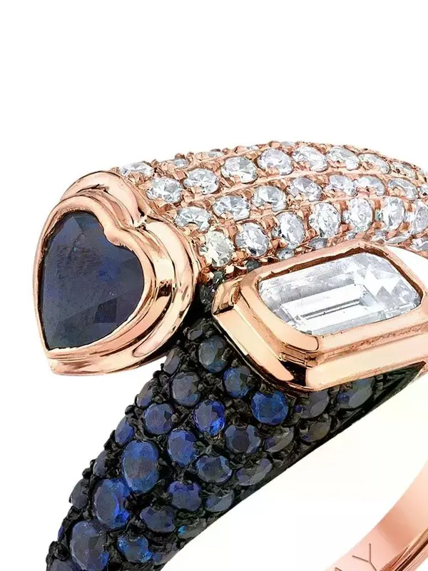 Shay Sapphire And Diamond Heart Ring
