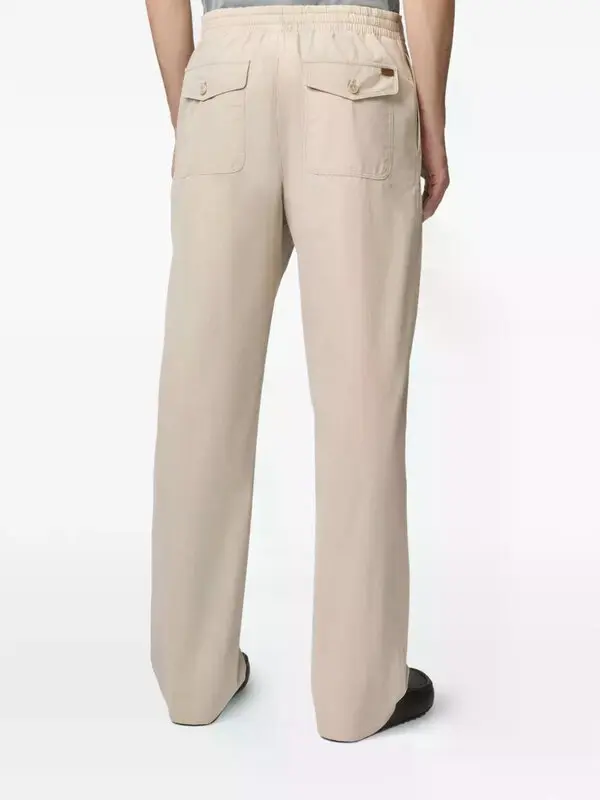 TOD'S Buttoned Trousers With Drawstring - Neutrals