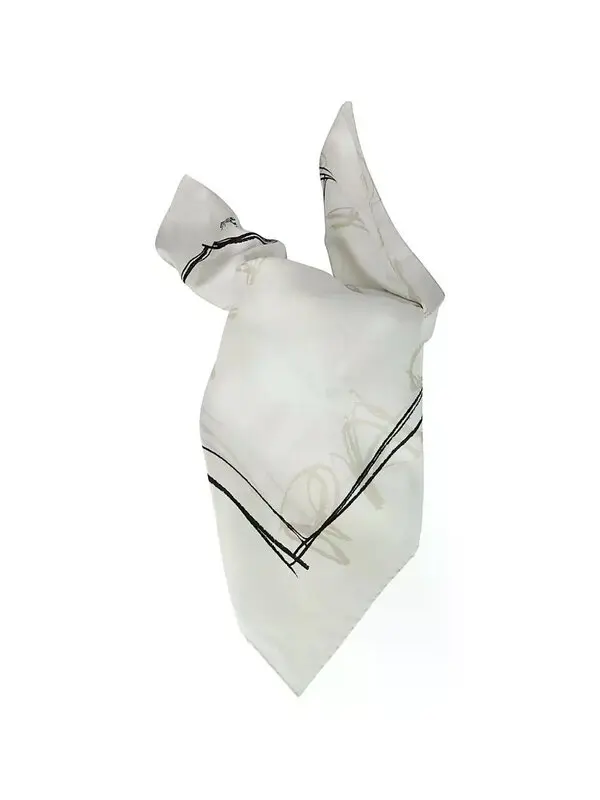 MAISON MARGIELA Logo-jacquard Foulard - White