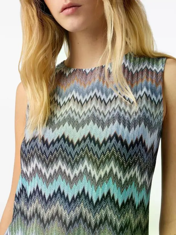 Missoni Chevron-pattern Mini Dress - Blue