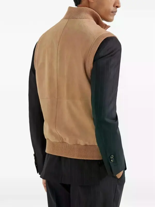 Brunello Cucinelli Padded Suede Gilet - Neutrals