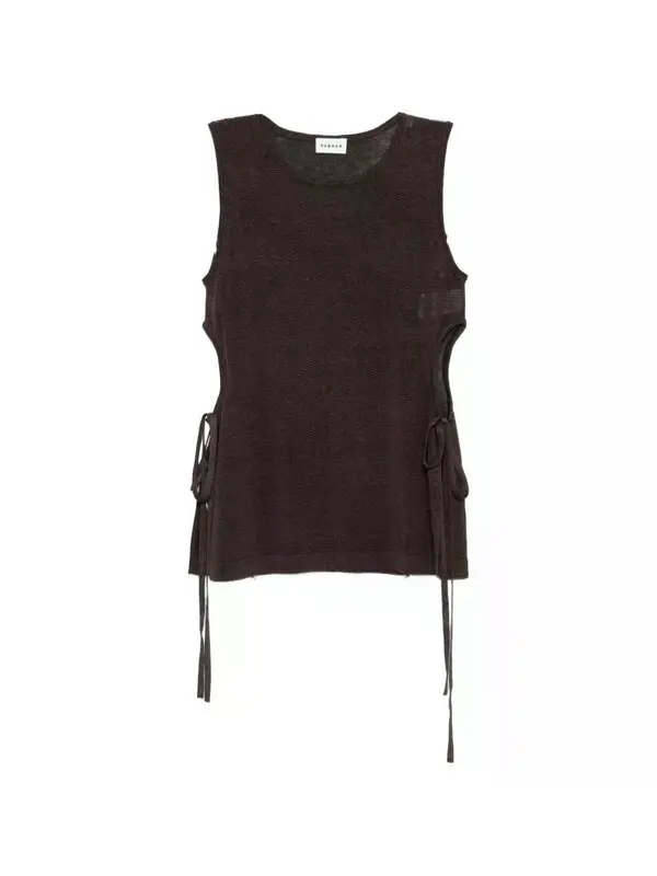 P.a.r.o.s.h Side-ties Knitted Vest - Brown