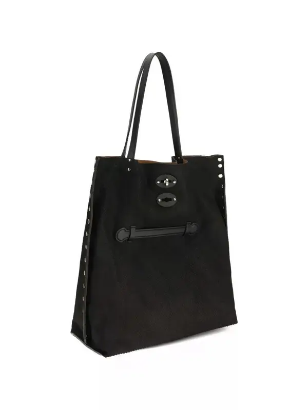 ZANELLATO Medium Amoretto Stud-detail Tote Bag - Black