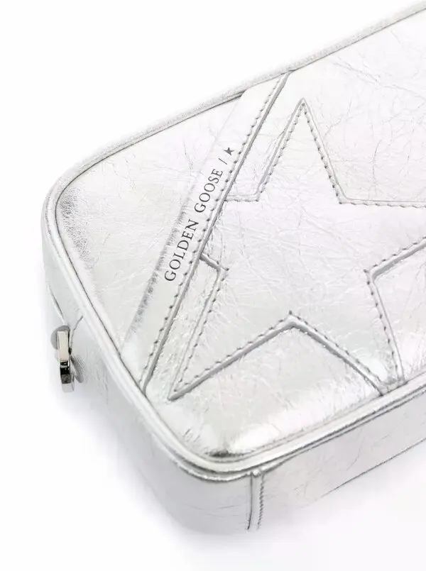 GOLDEN GOOSE Mini Star Metallic Crossbody Bag - Silver