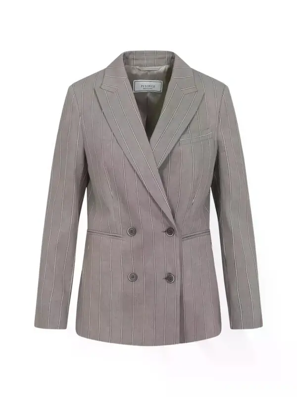 Peserico Striped Double-breasted Blazer