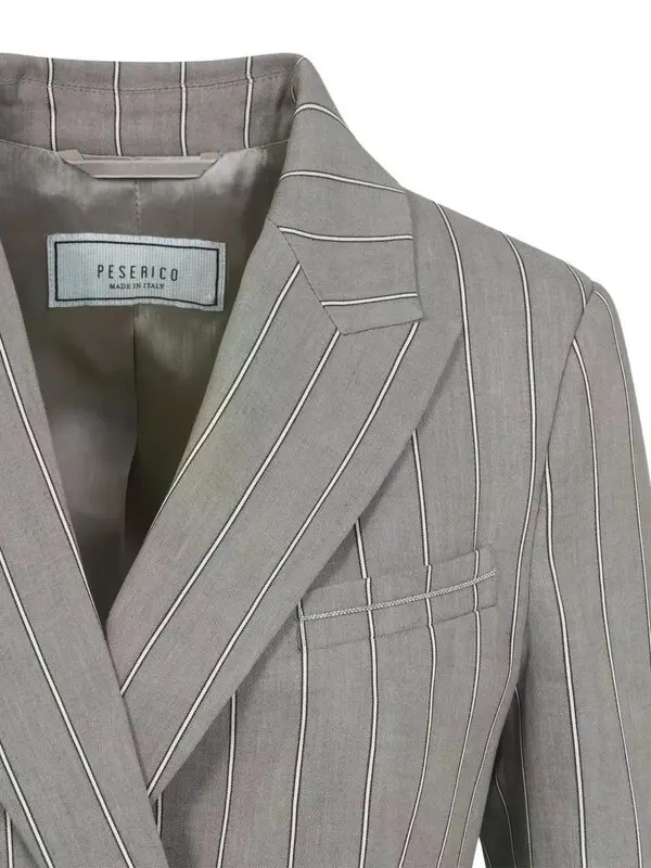 Peserico Striped Double-breasted Blazer