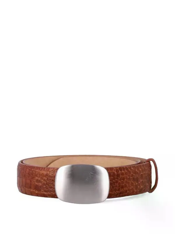 FABRIZIO MANCINI Reptile-effect Belt - Brown