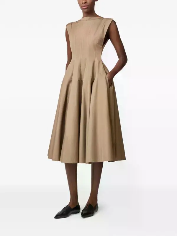 TOD'S A-line Midi Dress - Neutrals