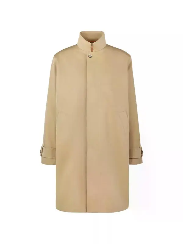 TOD'S High-neck Gabardine Trench Coat - Neutrals