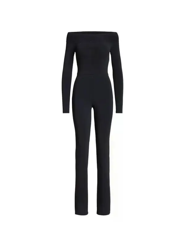 Ralph Lauren Off-shoulder Long-sleeve Jumpsuit - Black