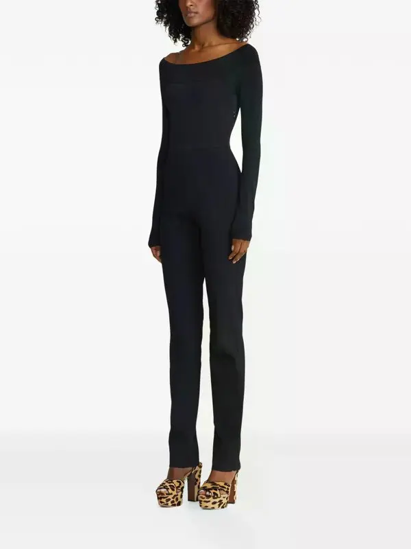 Ralph Lauren Off-shoulder Long-sleeve Jumpsuit