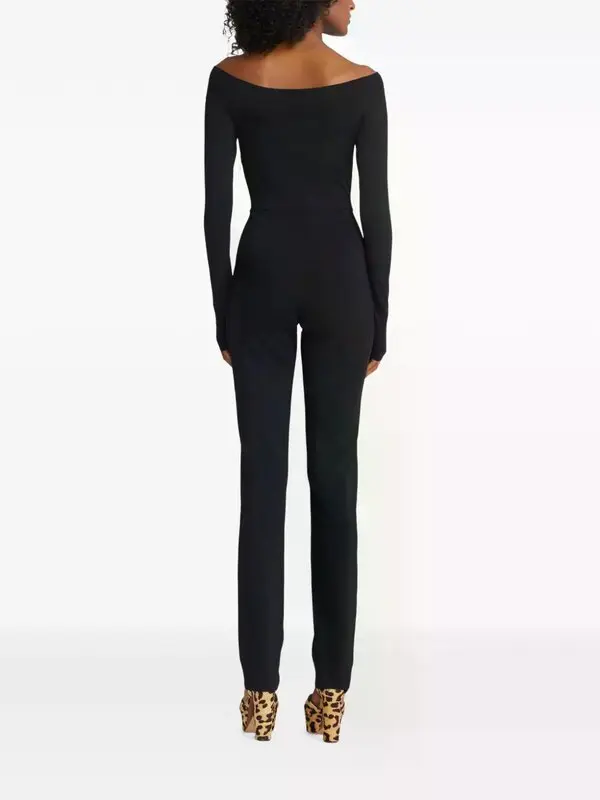 Ralph Lauren Off-shoulder Long-sleeve Jumpsuit