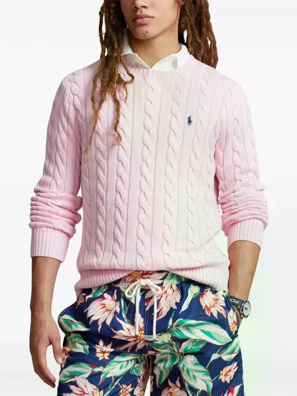 Polo Ralph Lauren Cable-knit Crew Neck Sweater - Pink