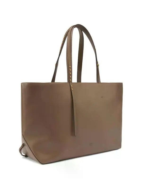 Pinko Leather Studded Tote Bag - Neutrals