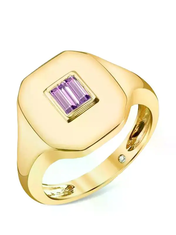 Shay Amethyst Baguette Ring - Gold