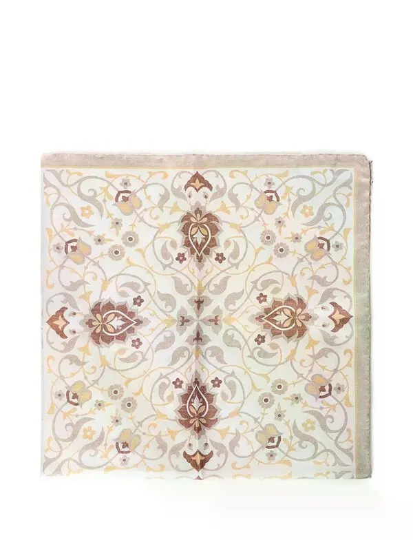 Eleventy Geometric-print Scarf - Neutrals