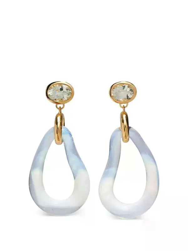 LIZZIE FORTUNATO Opalescent Drop Earrings - Gold