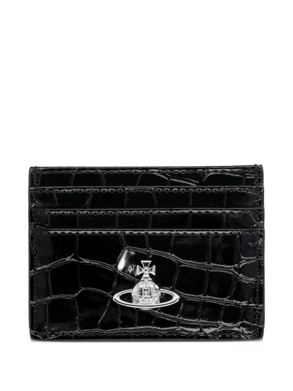 VIVIENNE WESTWOOD Crocodile-effect Orb Wallet - Black