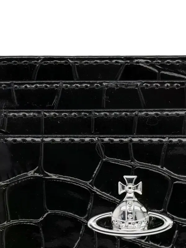 VIVIENNE WESTWOOD Crocodile-effect Orb Wallet - Black