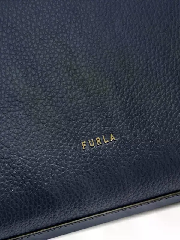 Furla Lara Large Textured Shoulder Bag - Blue