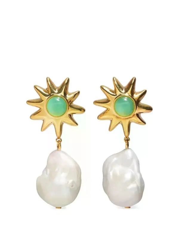 LIZZIE FORTUNATO Pearl Drop Earrings - Gold