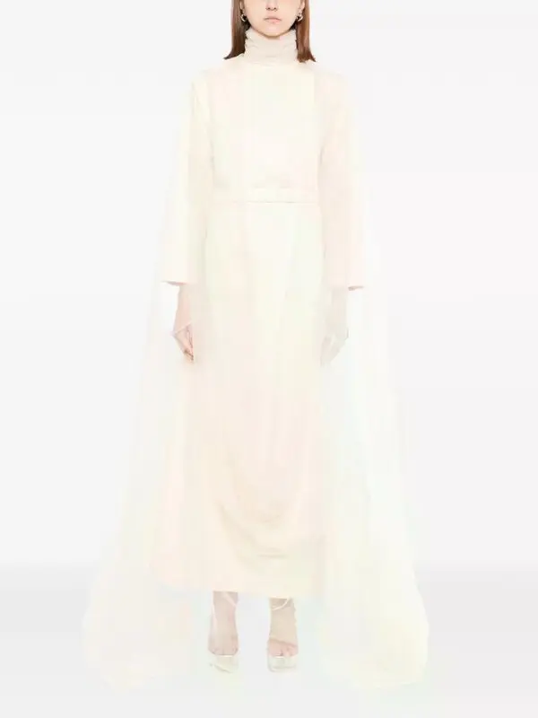SHATHA ESSA Gathered Neck Tulle Dress