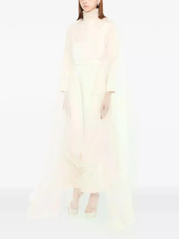 SHATHA ESSA Gathered Neck Tulle Dress