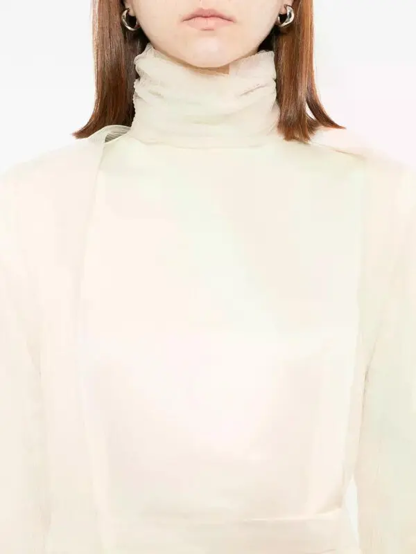 SHATHA ESSA Gathered Neck Tulle Dress