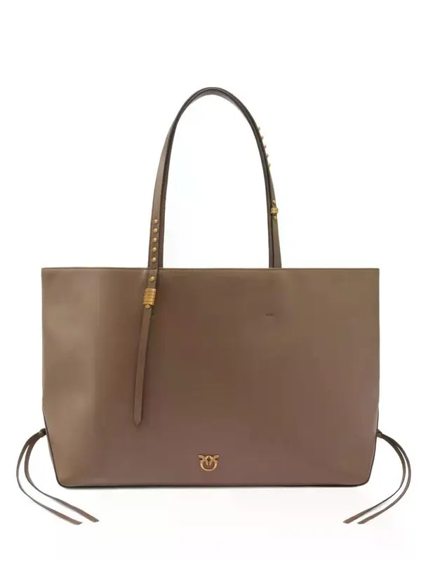 Pinko Medium Leather Shopper Bag With Metal Details