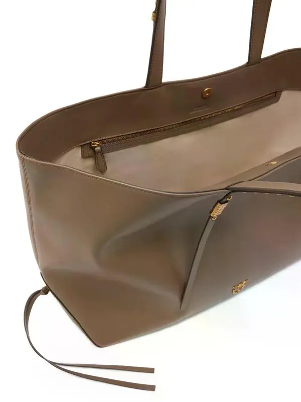 Pinko Medium Leather Shopper Bag With Metal Details