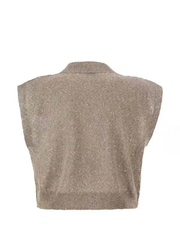 Brunello Cucinelli Sequined V-neck Top